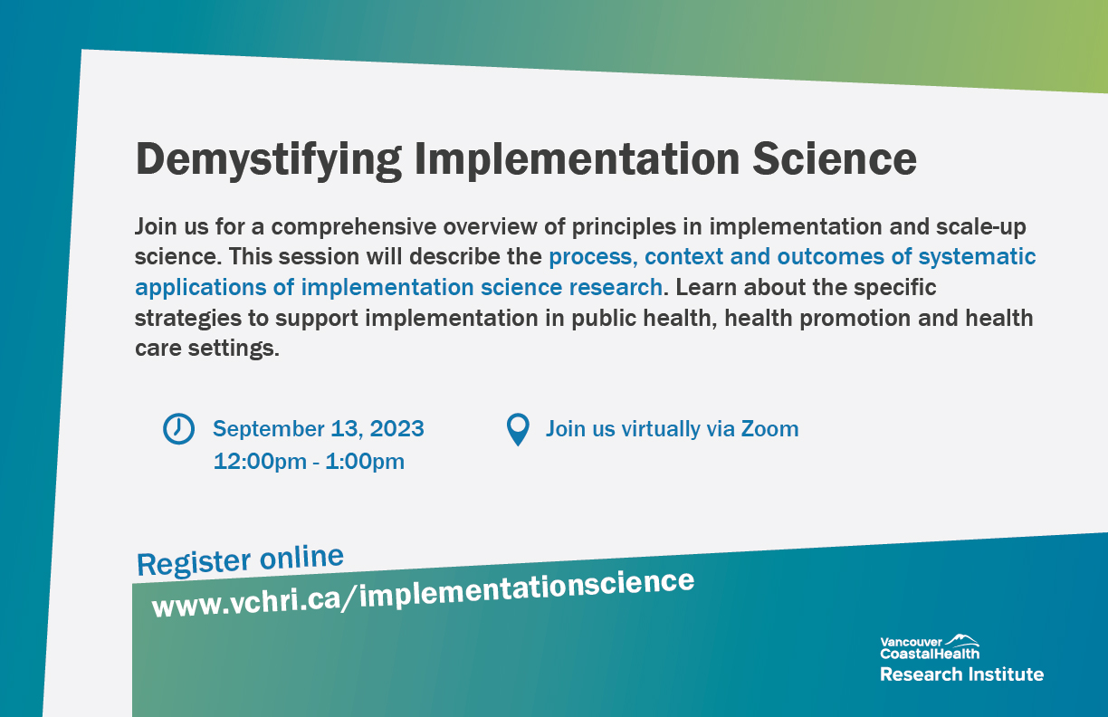 Demystifying Implementation Science | VCH Research Institute